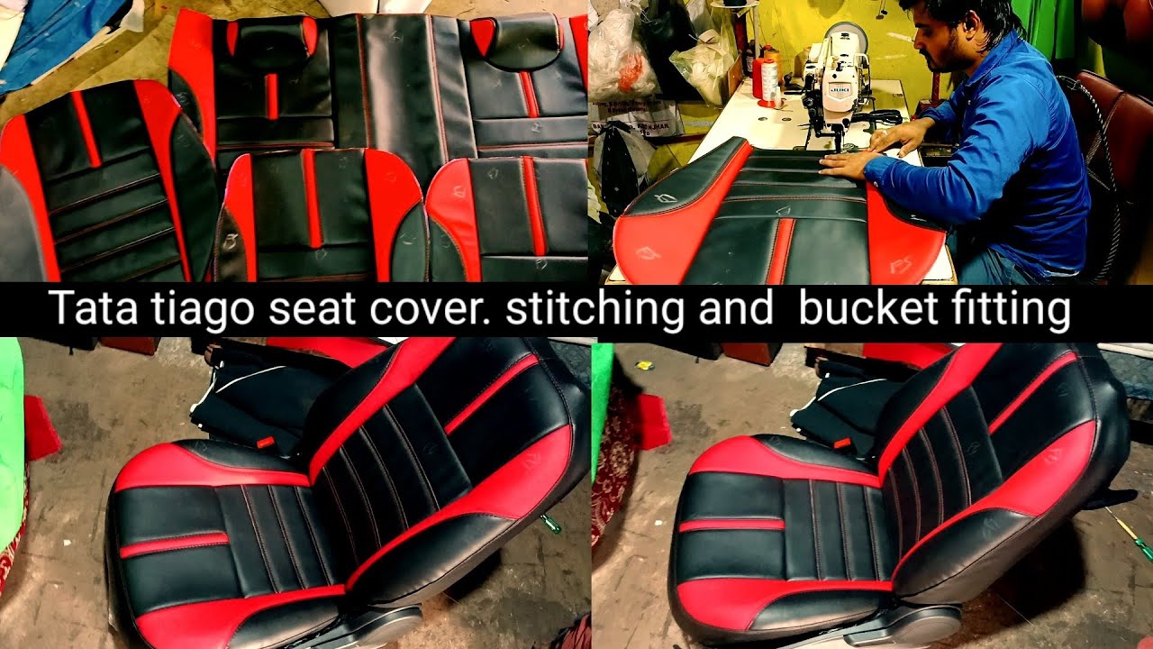Tata tiago seat cover stitching and bucket fitting @MscoverGarden - YouTube
