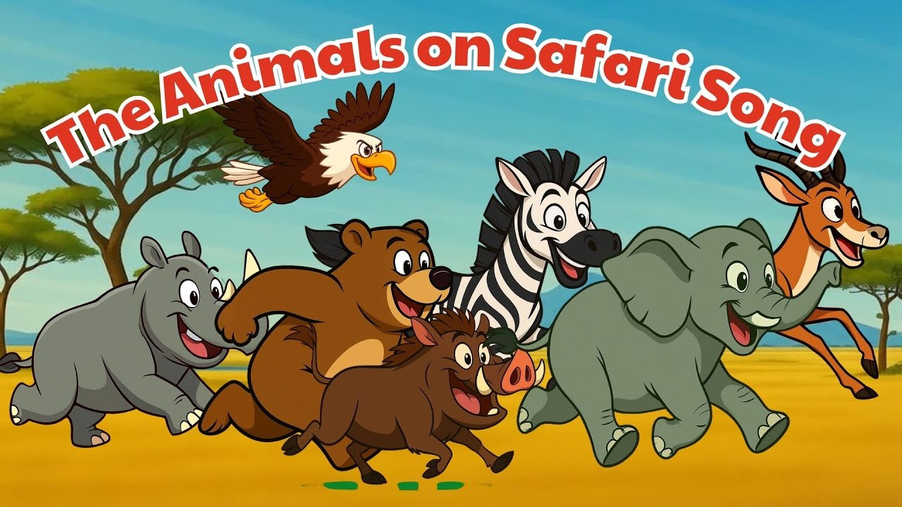 Safari Animal Sounds Song 🐘🦓 | Learn English with Safari Animals for ...