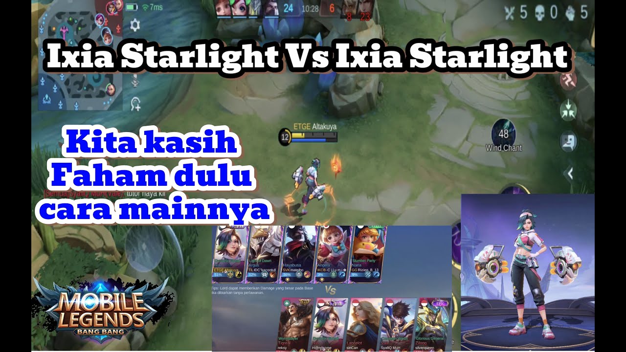 Pakai Skin Ixia Starlight Dynamic Streak MLBB - YouTube