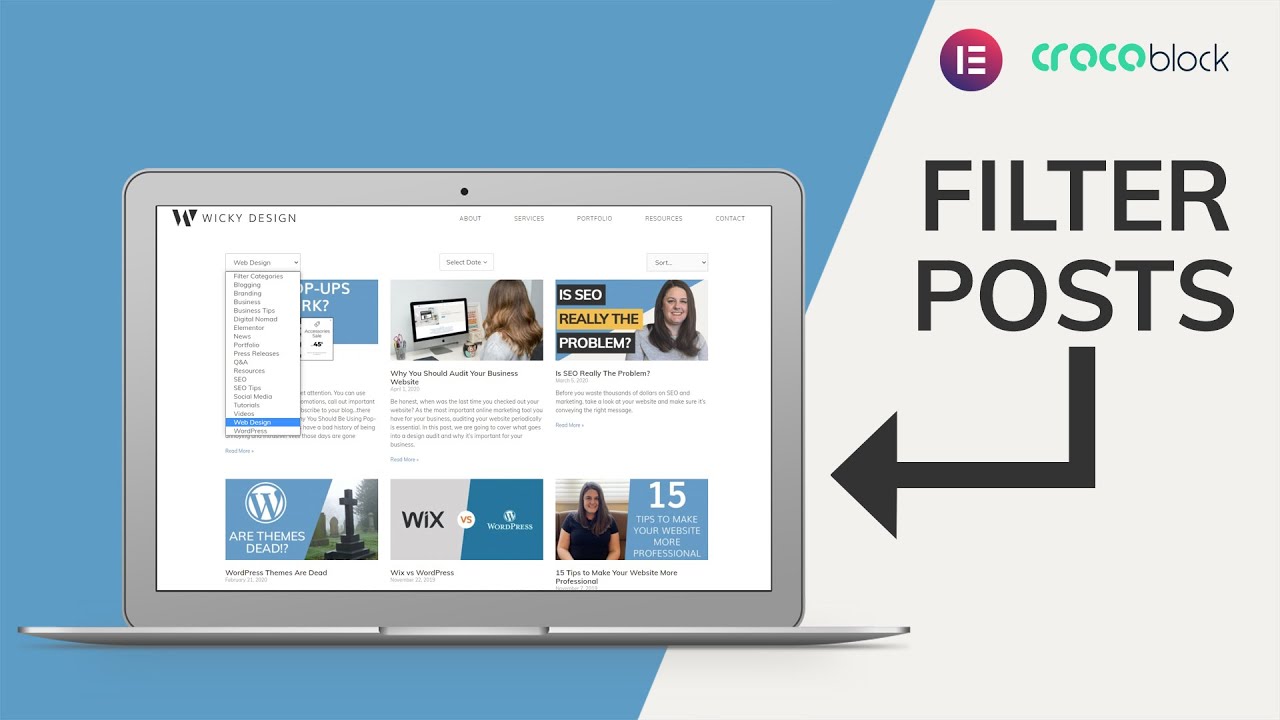 Filter Posts And Pages In WordPress Elementor Pro Crocoblock YouTube