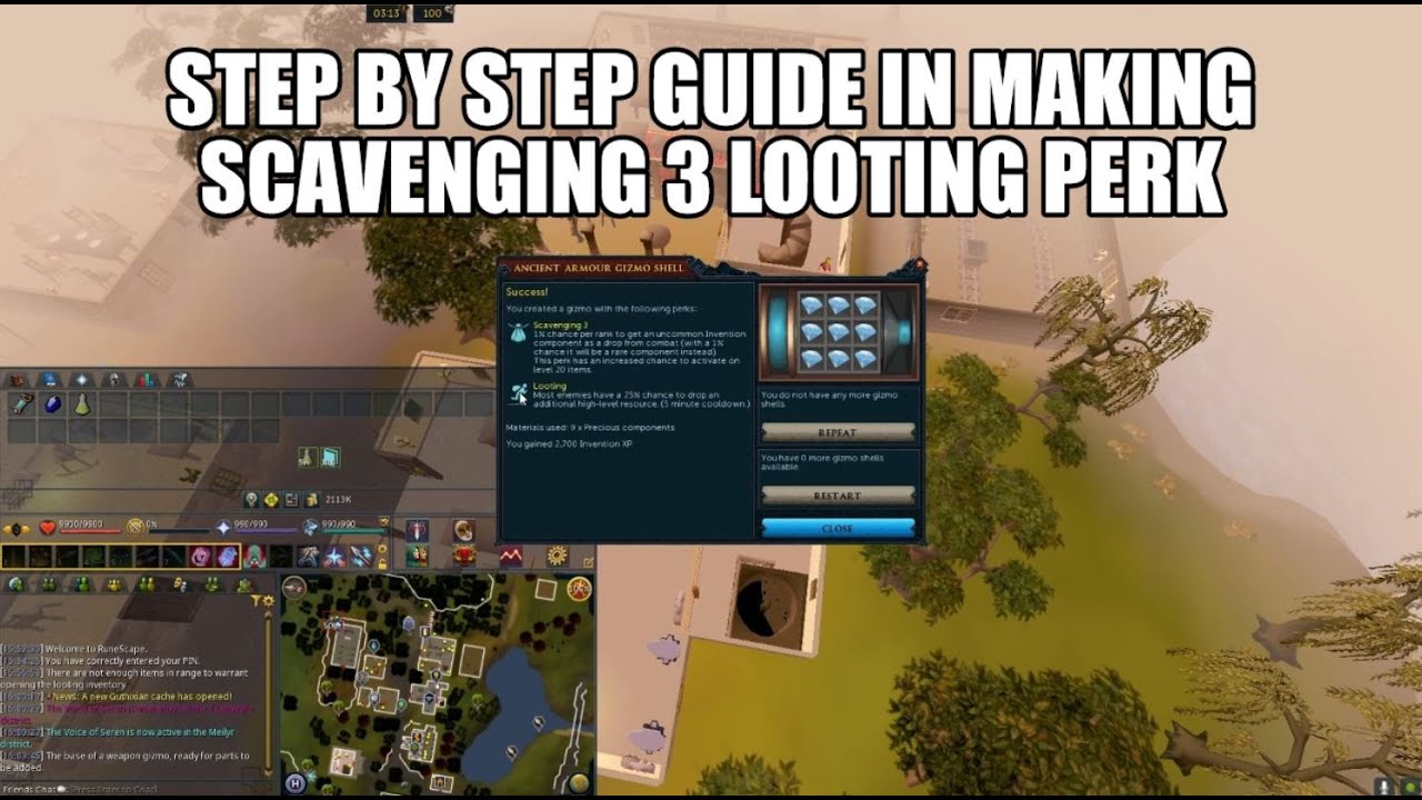 Step by step guide in making scavenging 3 looting perk | Runescape 3 ...