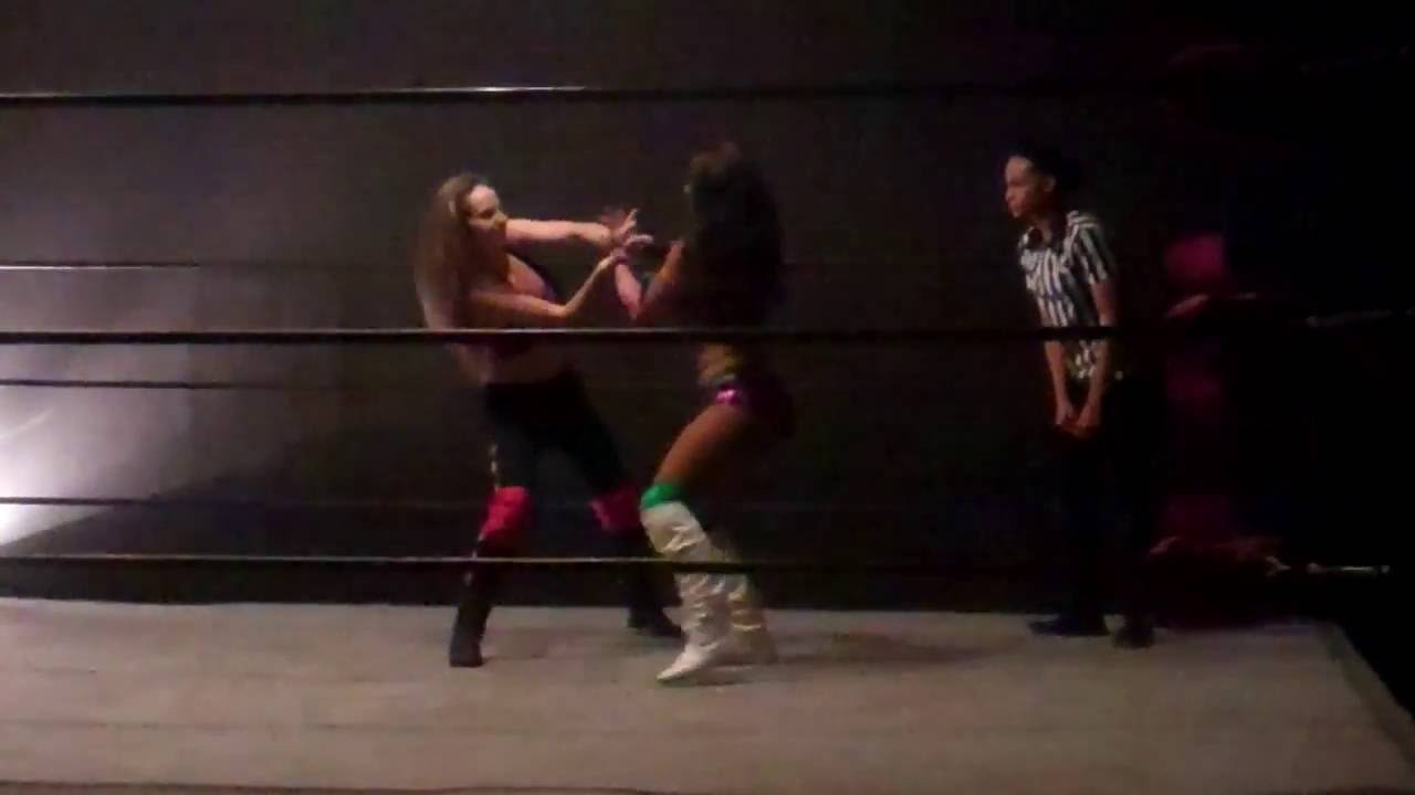 Santana Garrett, Raegan Fire at I Believe in Wrestling show July 2016 ...