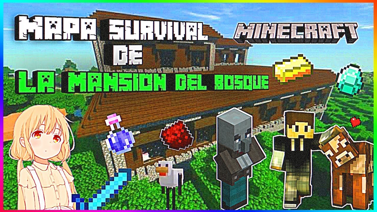 Descarga Mi Mapa survival de la mansion del bosque - Minecraft Pe - YouTube