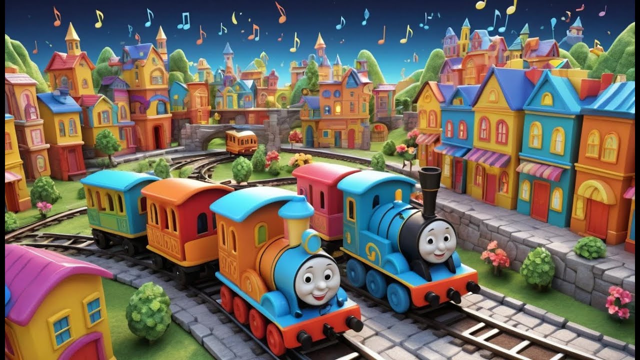 Round and Round the Little Train | Fun Train Song for Kids | Sing and ...