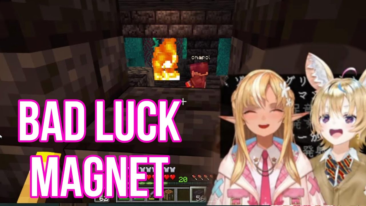 Shiranui Flare Can't Stop Laughing At Polka Who Keep Attracting Bad Luck | Minecraft [Hololive ...