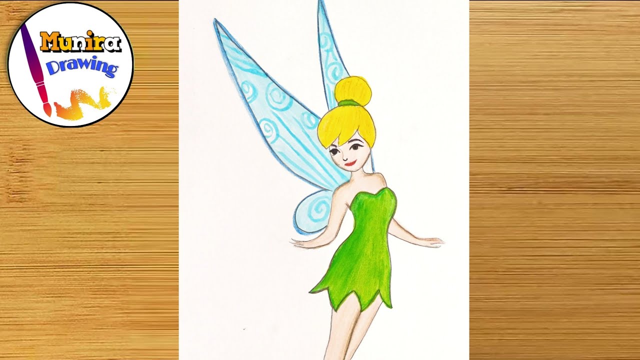 How to Draw Tinkerbell step by step for beginners || Disney Fairy ...