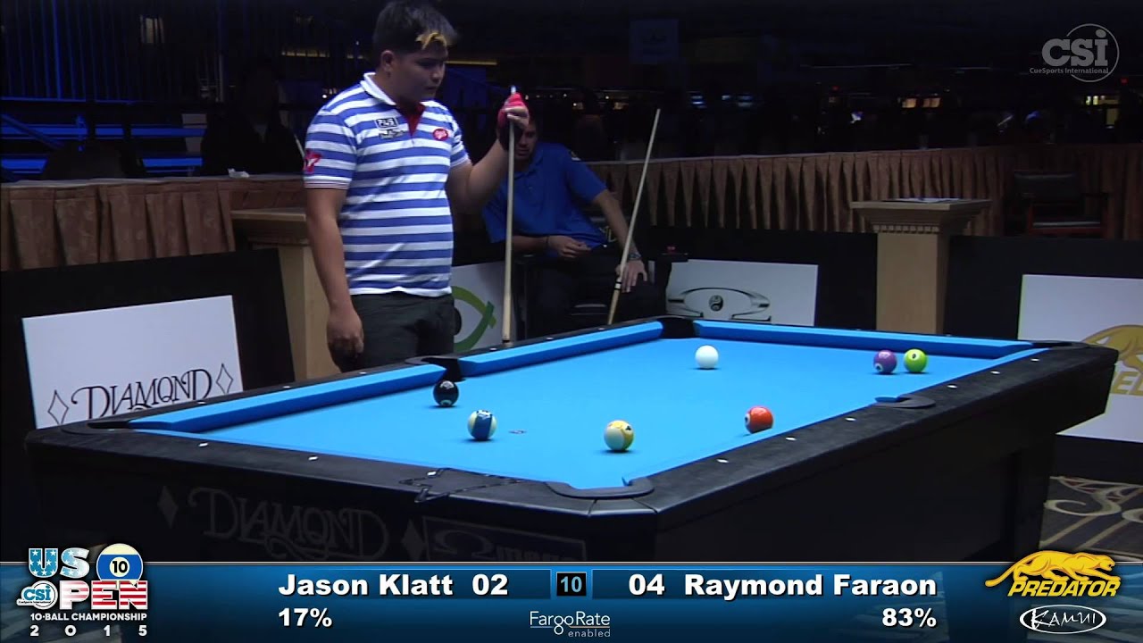 2015 US Open 10-Ball: Jason Klatt vs Raymond Faraon - YouTube