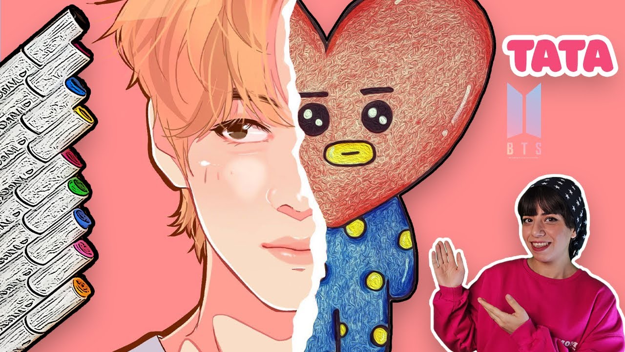 Draw TATA with Maryam! BTS V's Adorable Character (Markers & Pencils ...