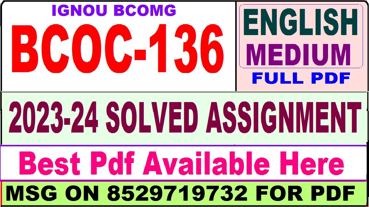 bcoc 136 solved assignment 2023-24 || bcoc 136 solved assignment 2024 ...