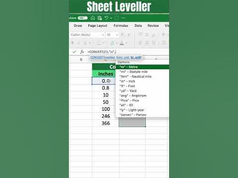 How to Convert Inches to CM in Excel - YouTube