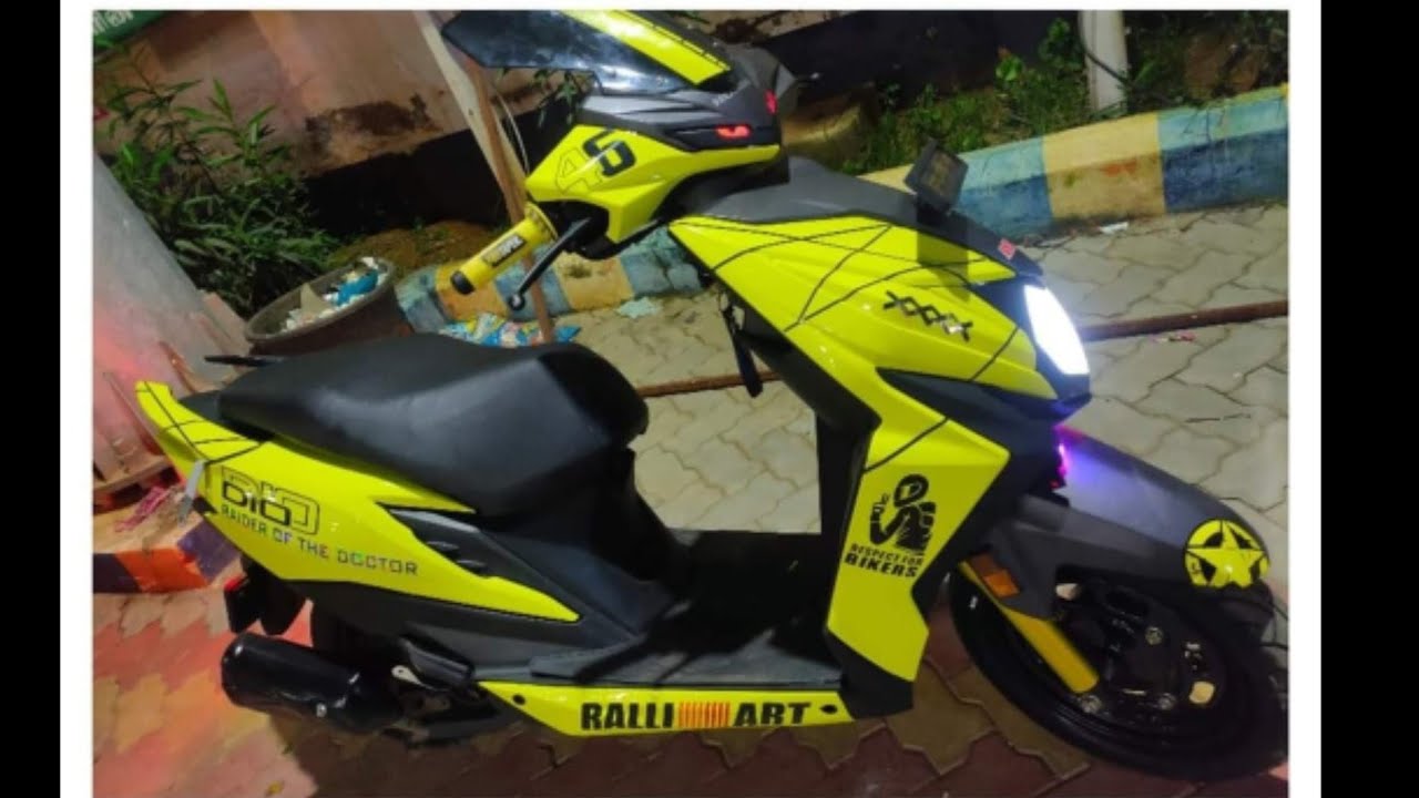 DIO Scooty wrapping sticker work Modified - YouTube