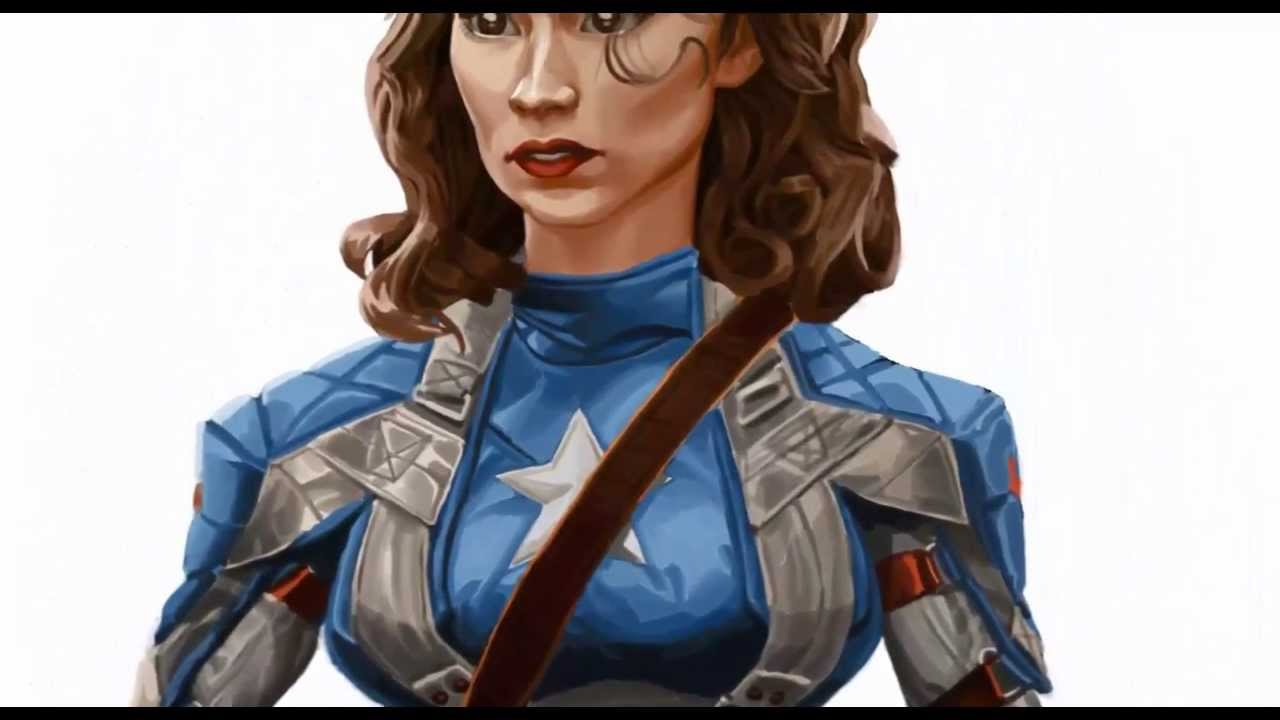 Agent Carter as Captain America speed painting/tutorial - YouTube