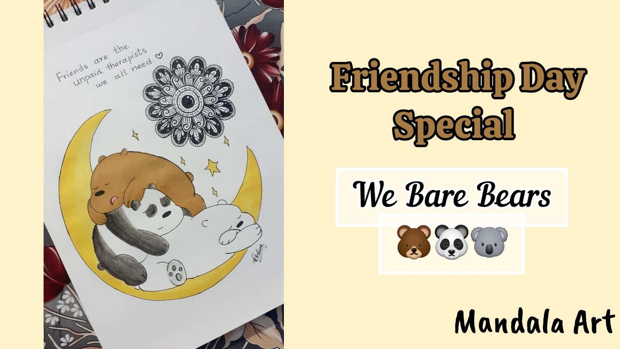 We Bare Bears 🐻 Friendship Day Special || Mandala Art - YouTube