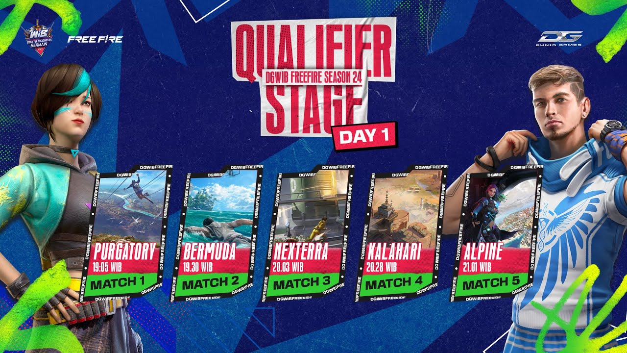 🔴 DGWIB FREE FIRE SEASON 24 : QUALIFIER DAY 1 - YouTube