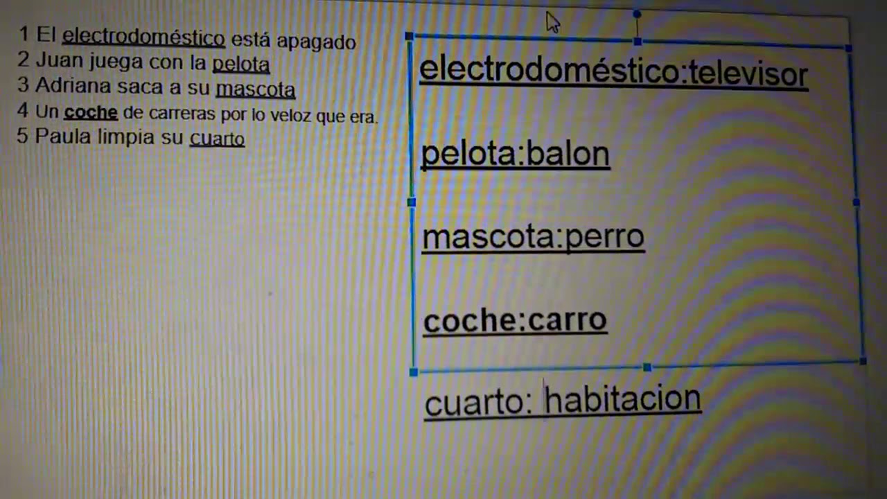 Cambiar palabras por sinónimo - YouTube