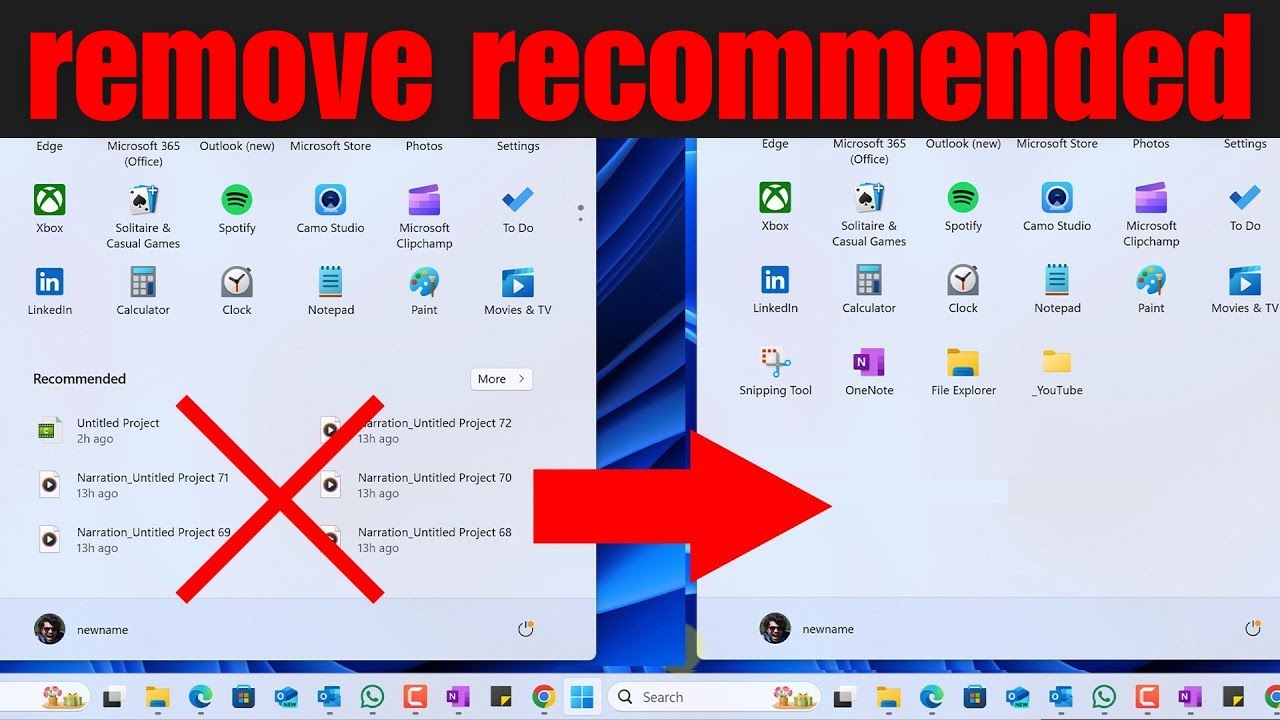 How to remove recommended on Windows 11 Start menu - YouTube