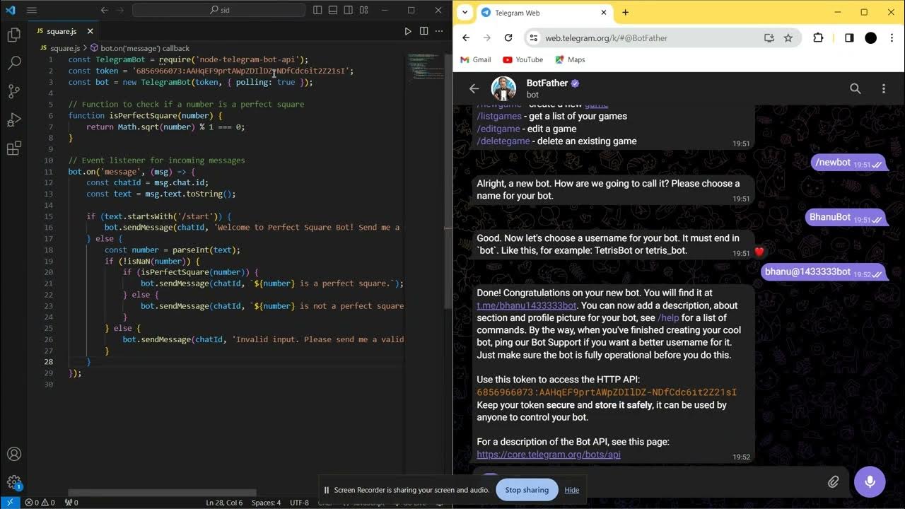 How to create chat bot of Telegram Using Node JS - YouTube