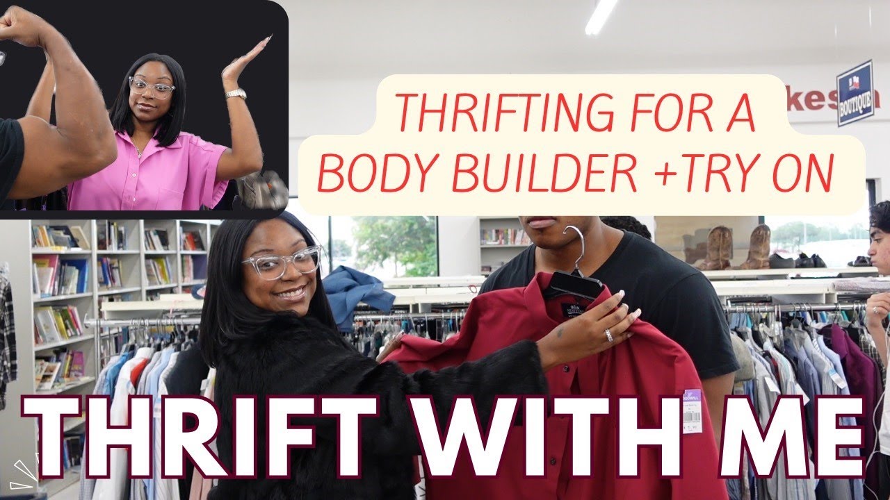 PART 2 - Thrifting For A BODY BUILDER!! + Try On Haul - YouTube