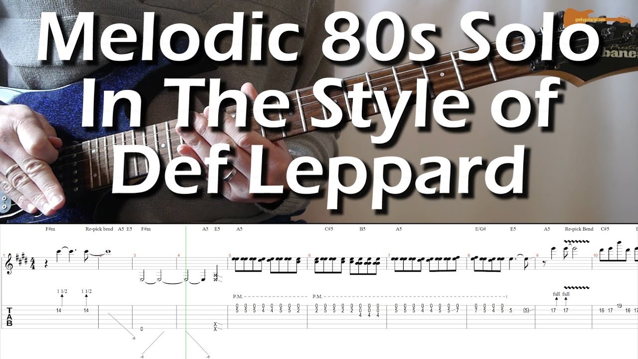 Melodic 80s Guitar Solo In The Style Of Def Leppard With Downloadable ...