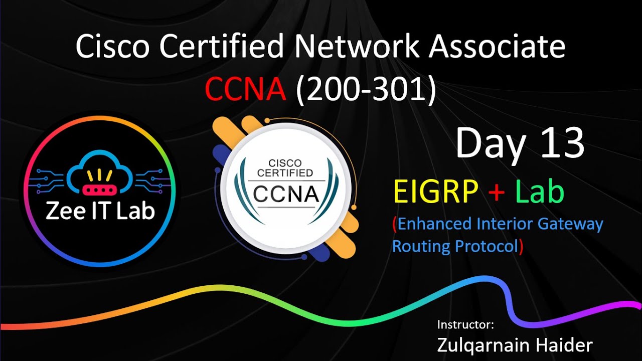 CCNA Day 13 | EIGRP Explained + Lab Configuration | Cisco CCNA 200-301 ...