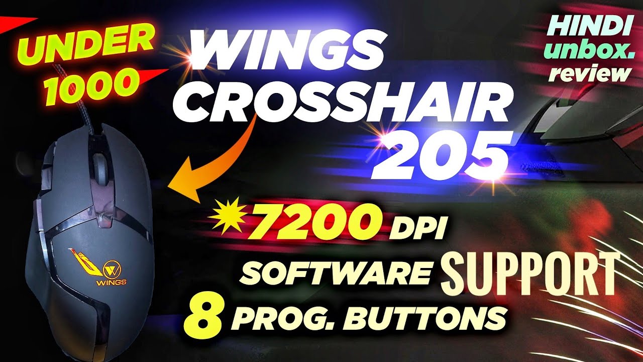 Best Gaming Mouse Under ₹1000 - Review - Wings Crosshair 205 TEST - YouTube