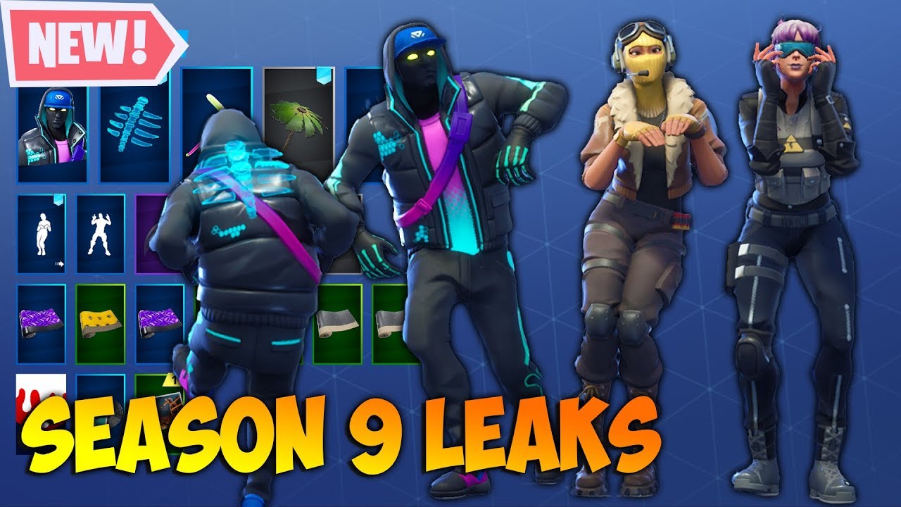 *NEW* All Leaked Fortnite Season 9 Skins & Emotes..! Fortnite Battle ...