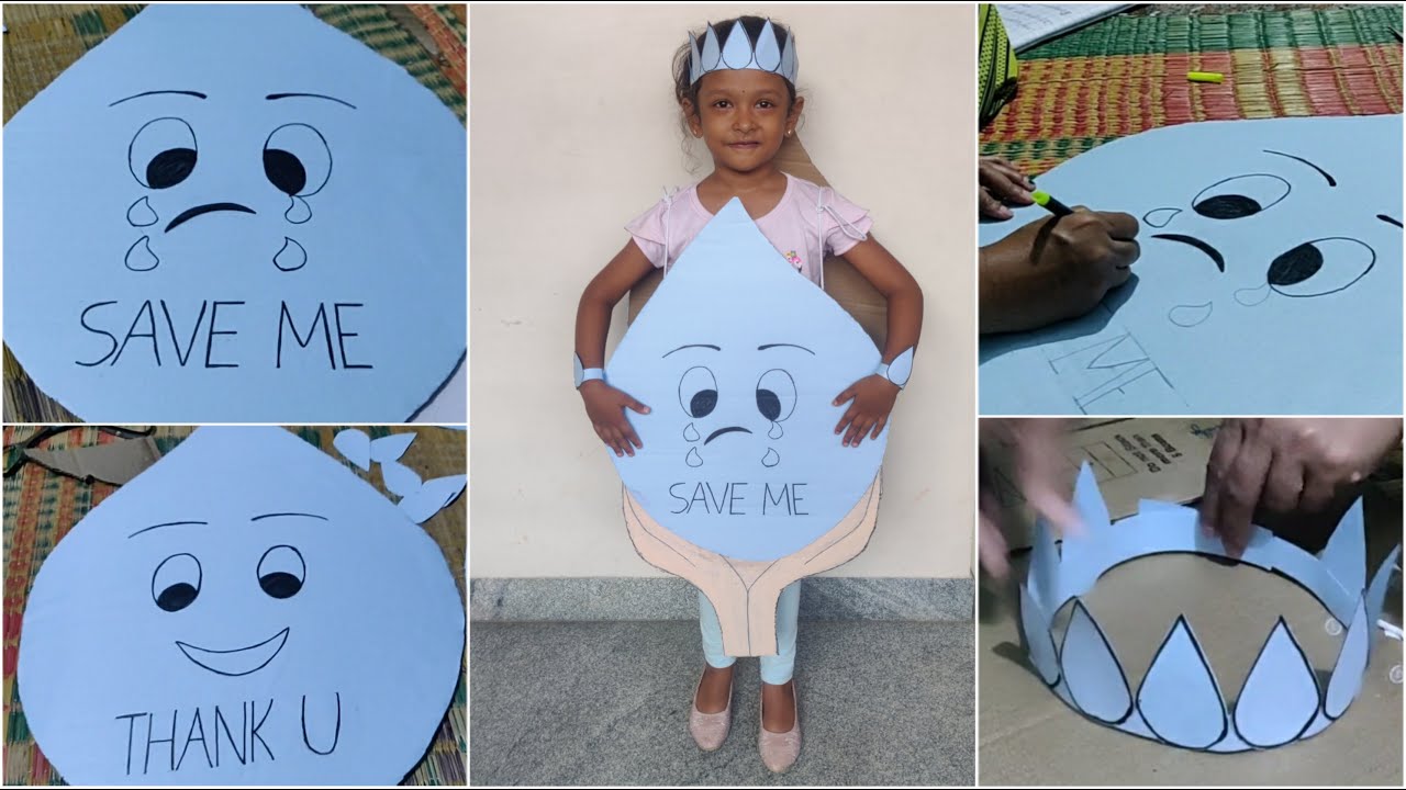 DIY | Drop of Water for fancy dress competition| Save Water Fancy Dress ...