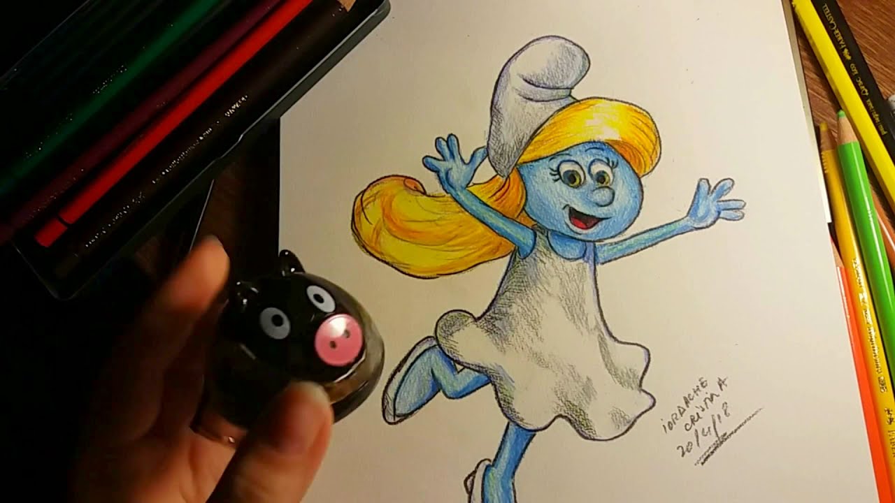 Cum sa desenezi Strumfita | How to draw SMURFETTE - The Smurfs drawing ...