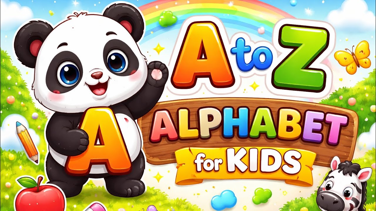 Learn A to Z alphabets | Phonics Sound | a for apple 🍎 b for ball ⚽ ...