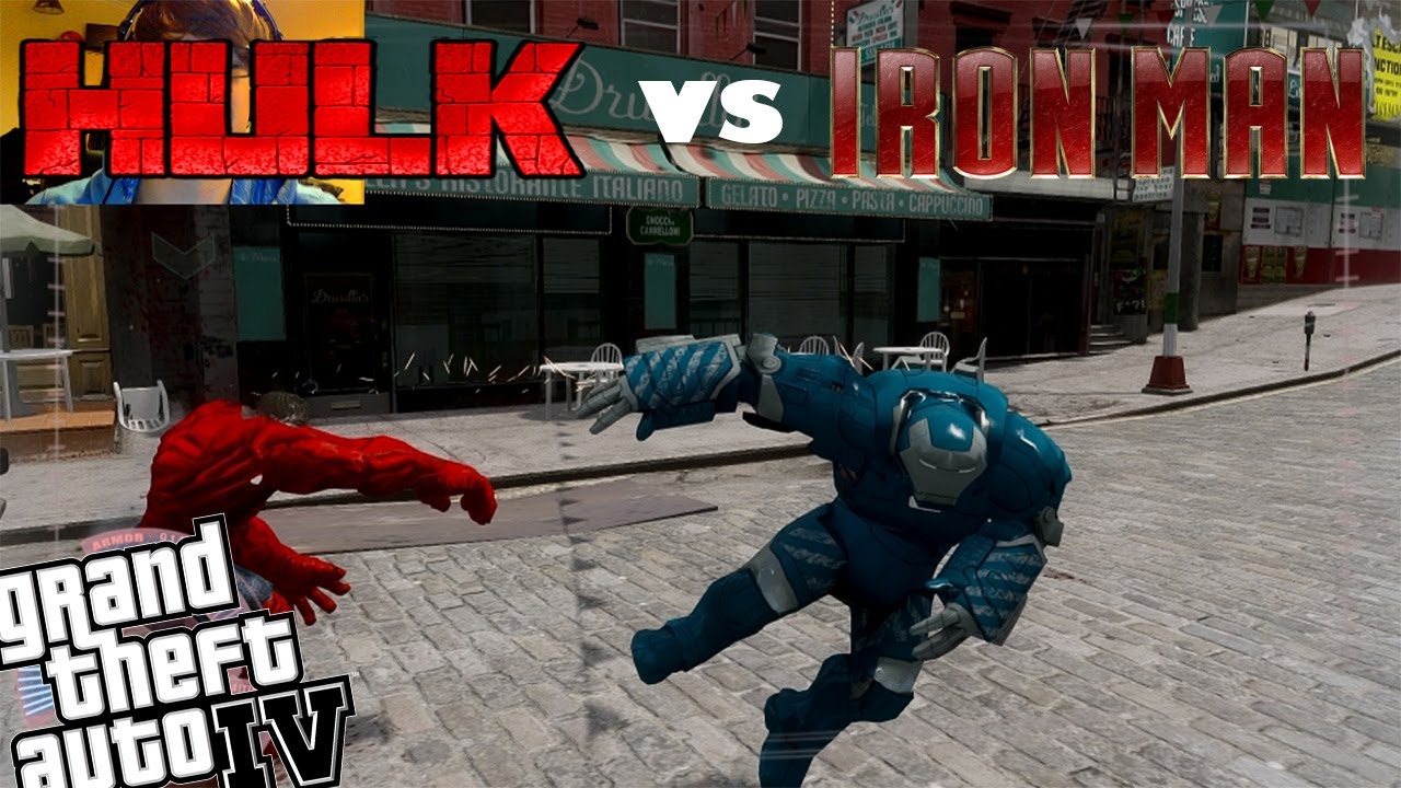 GTA 4 Webcam Iron Man Mod + Red Hulk Mod - Igor Armor Suit vs Red Hulk ...