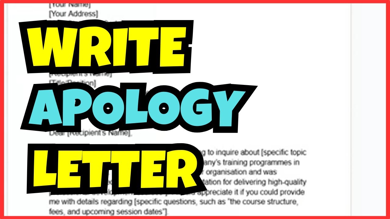 How to Write an Apology Letter | Step-by-Step Guide for 2025 - YouTube