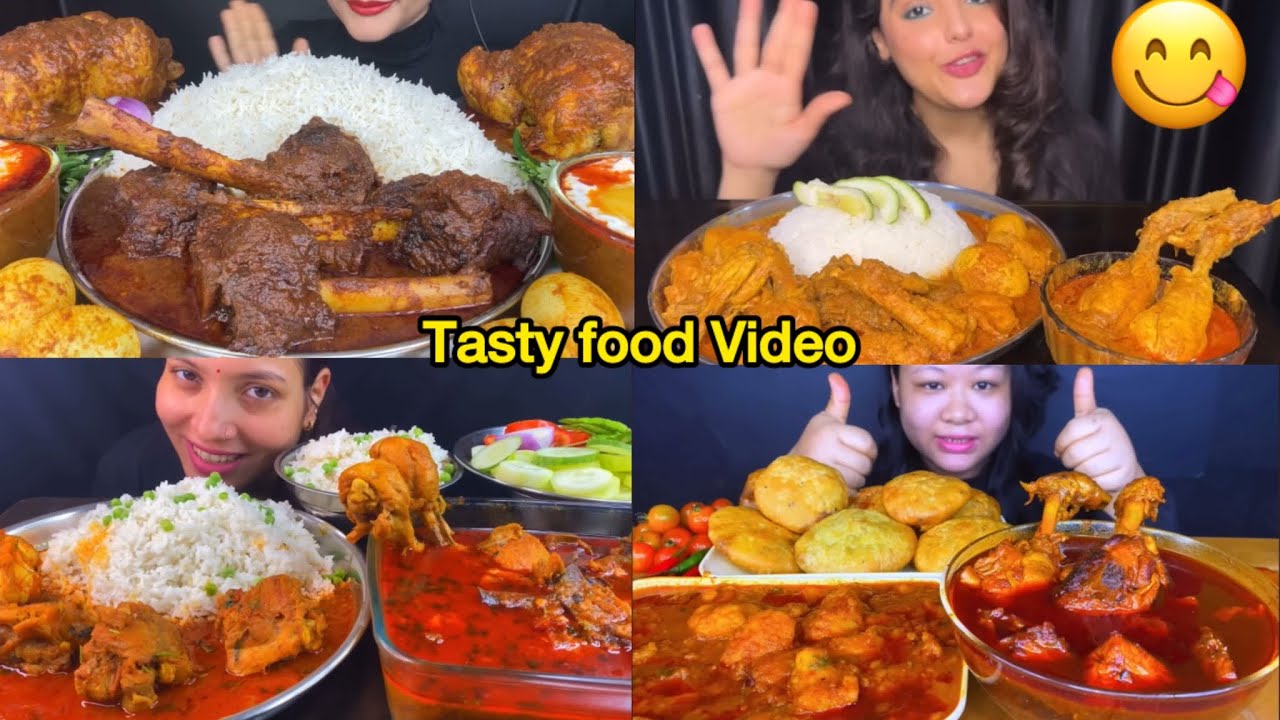 EATING SPICY CHICKEN CURRY 🍛 😋 With Basmati Rice | Indian food mukbang ...