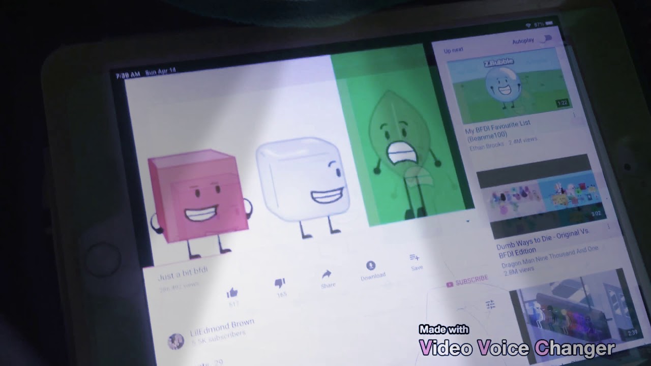 Video Voice Changer Just a Bit BFDI Crazy Dance Party - YouTube