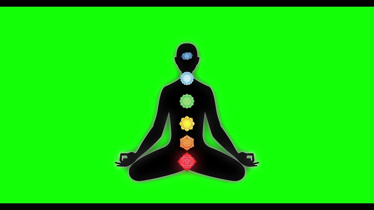 Meditation. The concept of balanced energy. Green screen, 4k video ...