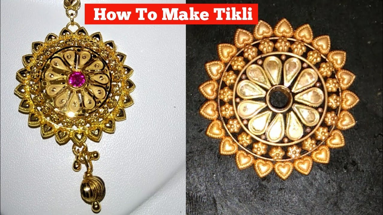 Gold Tikli Design And Making , how to make gold tikli , gold ornaments ...