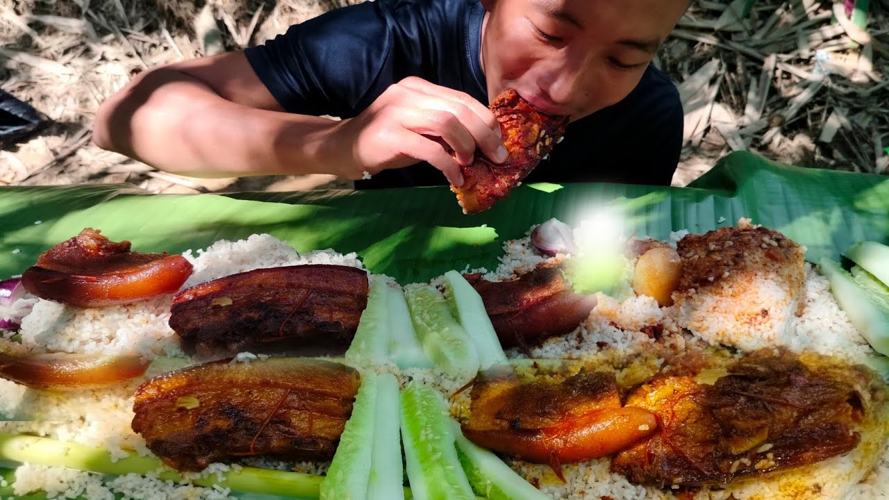 1kg pork belly eating competition || pork belly eating show @kents350 ...