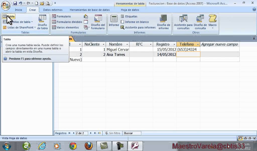 Tutorial de MS Office Access 2007 (parte 2) - YouTube