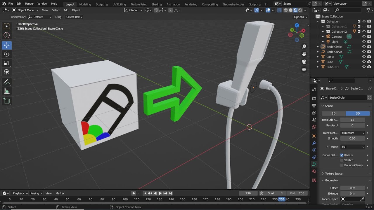 Blender building : Model EP-07 : Ceiling shower - YouTube