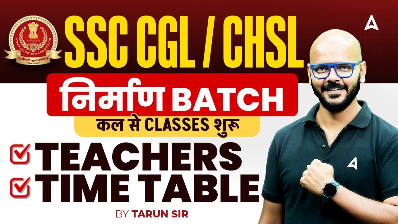 SSC CGL/CHSL 2026 Nirmaan Batch | Classes Start Tomorrow | Complete ...