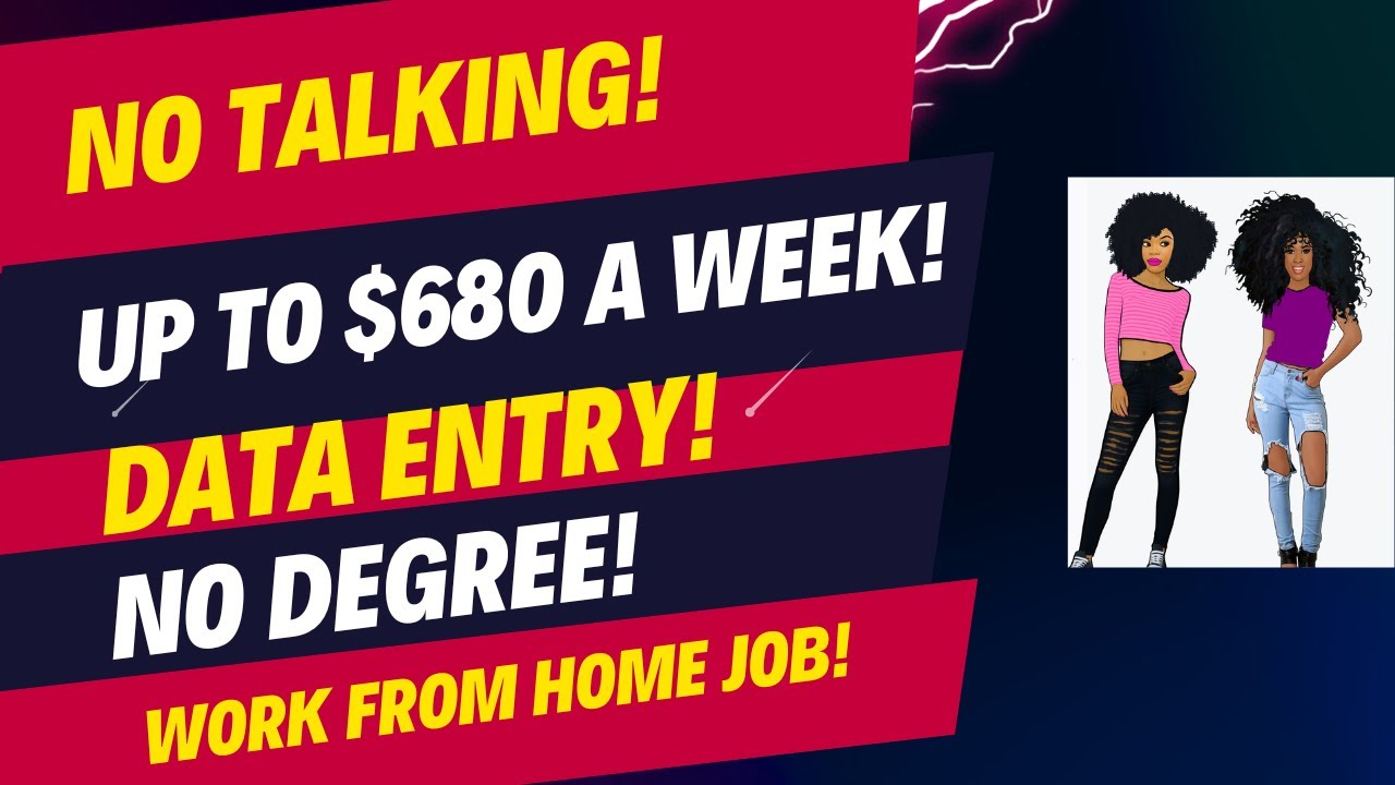 No Talking Work From Home Job Data Entry Work At Home Job Up To $680 A ...