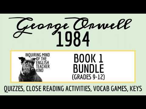 1984 Book 1 Quizzes, Close Reading Worksheets, and Vocabulary Games ...