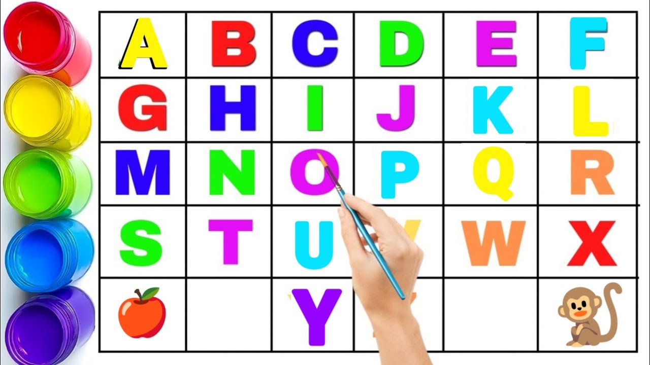 writing the alphabet, A for Apple B for Ball C for Cat, abcd, phonics ...