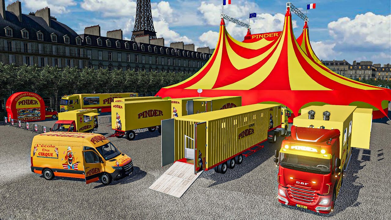 Arrivée du CIRQUE PINDER à PARIS (Montage et Test) | Farming Simulator ...