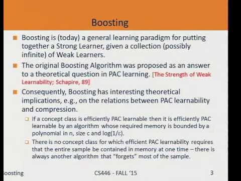 Machine Learning @ UIUC - Dan Roth: Boosting - YouTube