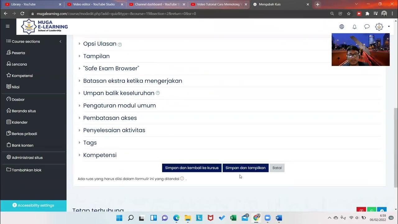 Latihan moodle sesi 5 (mebuat soal moodle menggunakan format aiken) - YouTube