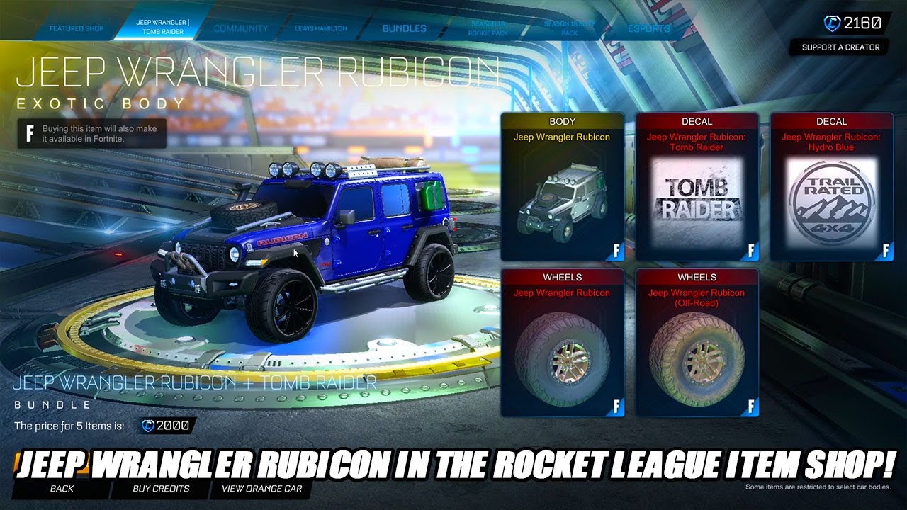 *NEW* Jeep Wrangler Rubicon In The Rocket League Item Shop!! - Rocket ...