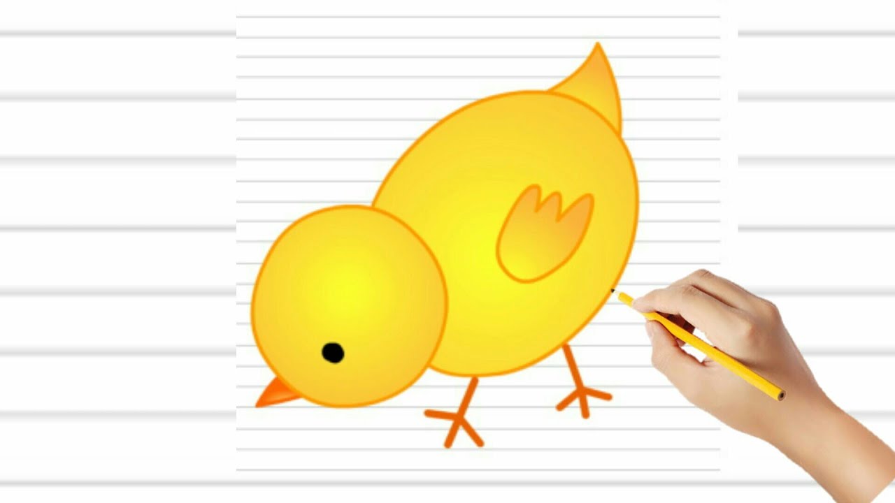 How To Draw A Chick Step By Step - YouTube