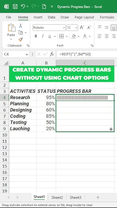 Create dynamic progress Bars without using chart options #shorts - YouTube