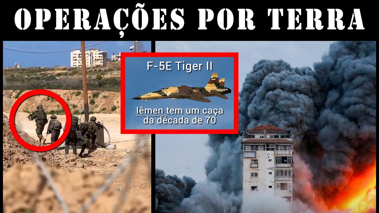 ISRAEL INVADE GAZA por TERRA e HOUTHIS IEMEN EXIBEM CAÇA F-5E - YouTube