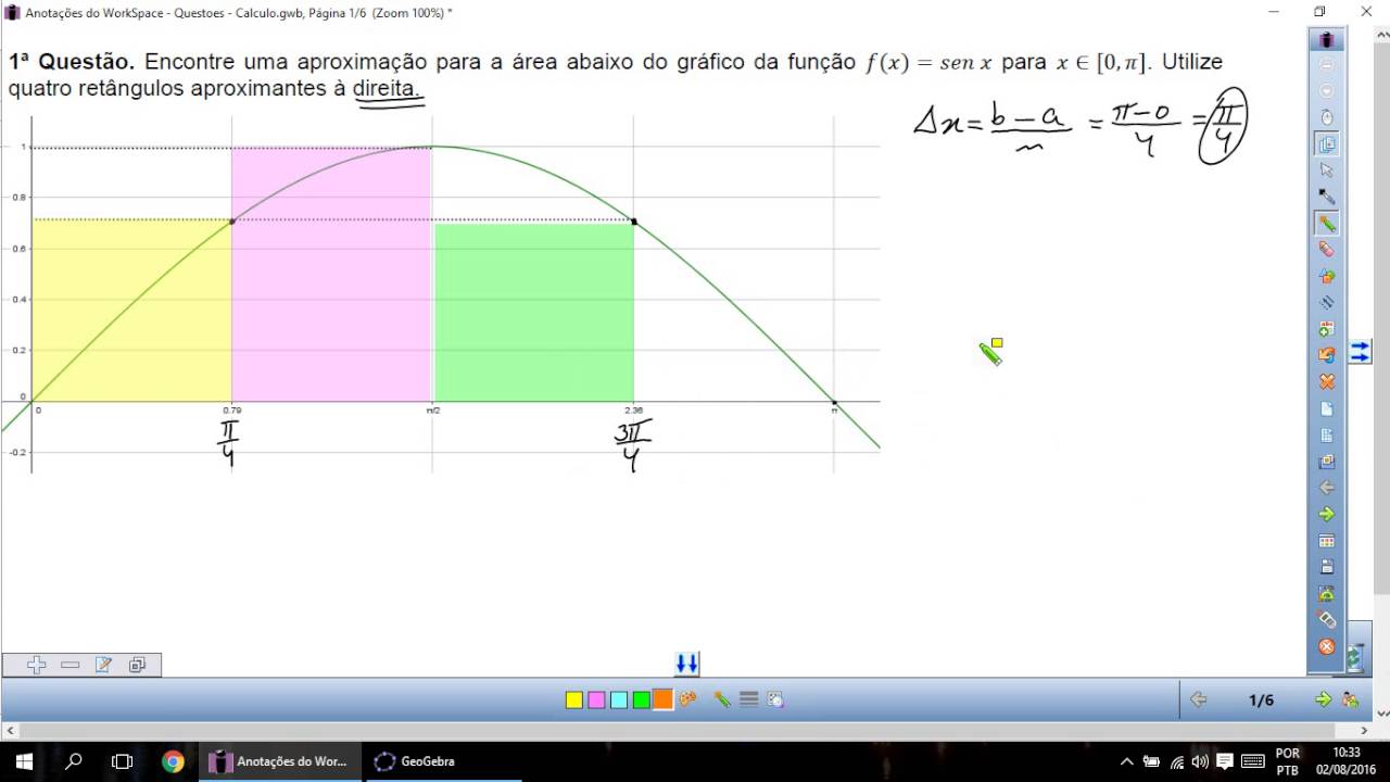 Q1 - P1 - Calc - Estimativa de área por retângulos aproximantes à ...